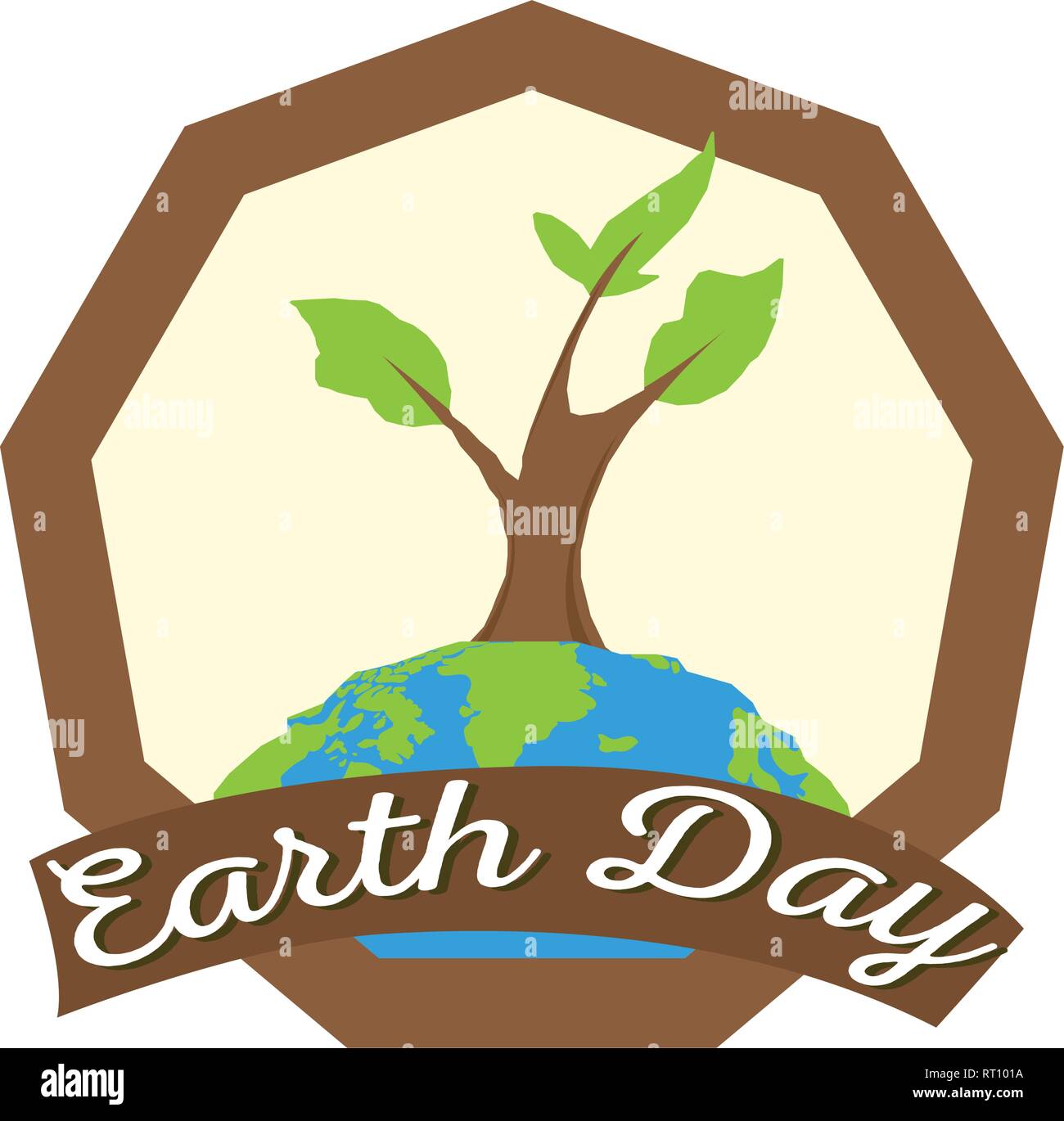 Earth day label with a planet Stock Vector Image & Art - Alamy
