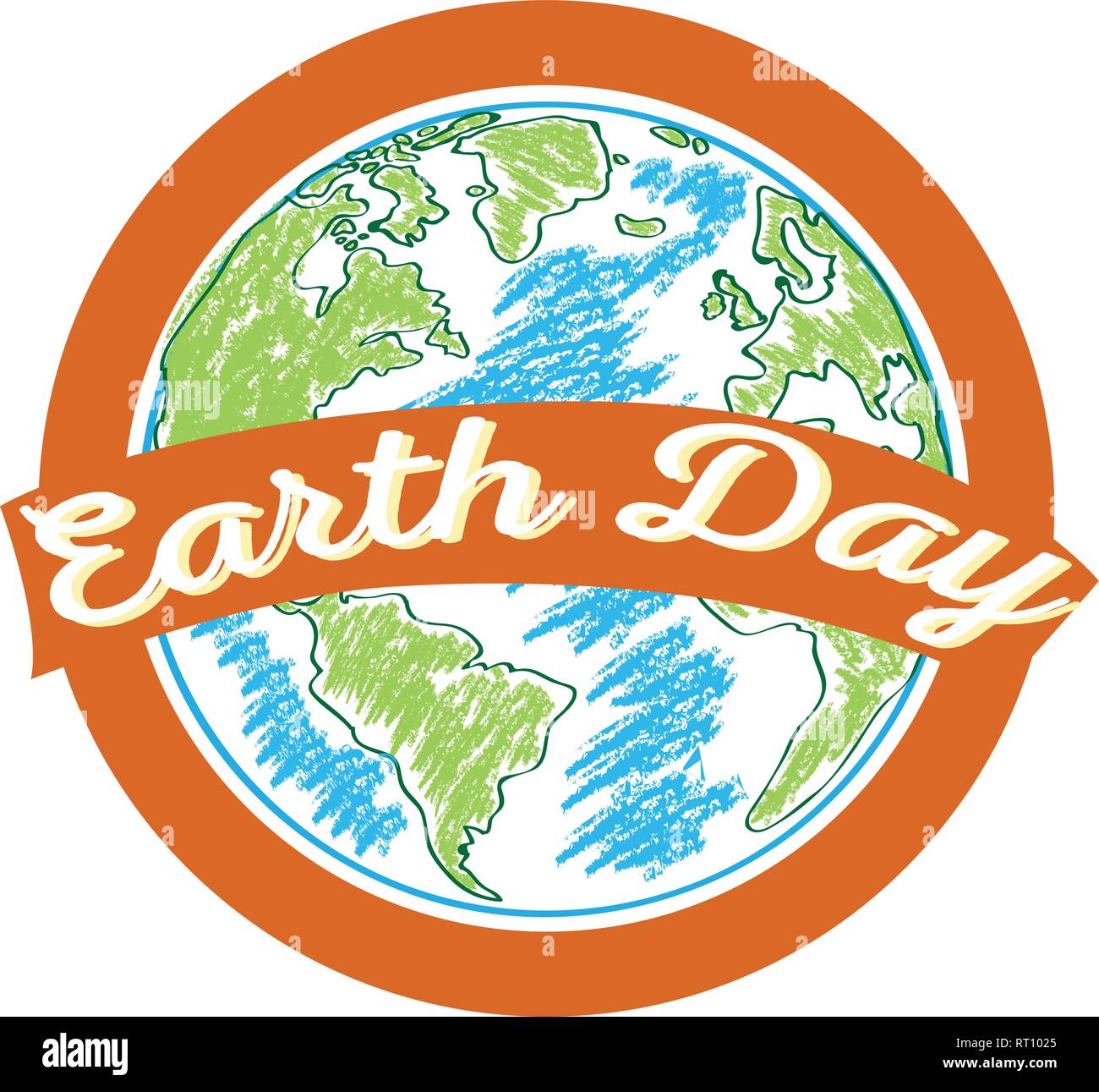 Earth day label with a planet sketch Stock Vector Image & Art - Alamy