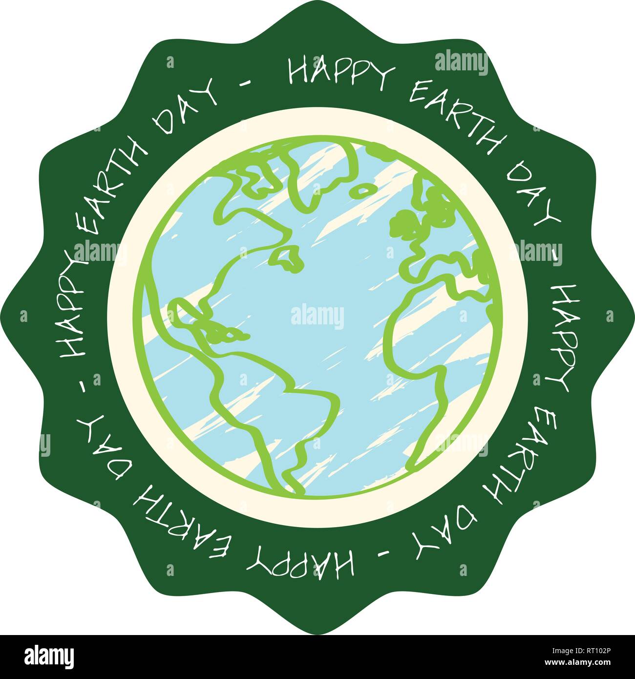 Earth day label with a planet sketch Stock Vector Image & Art - Alamy