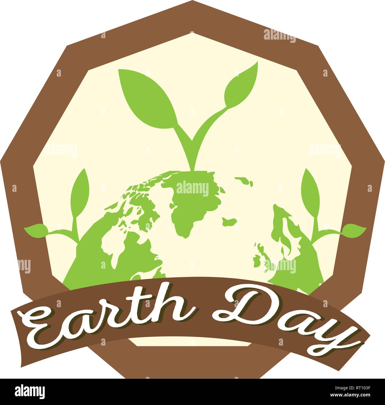 Earth day label with a planet silhouette Stock Vector Image & Art - Alamy