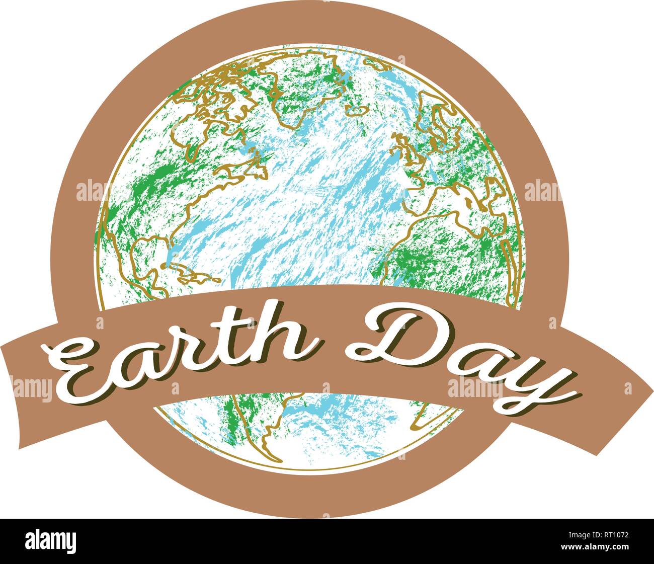 Earth day label with a planet sketch Stock Vector Image & Art - Alamy
