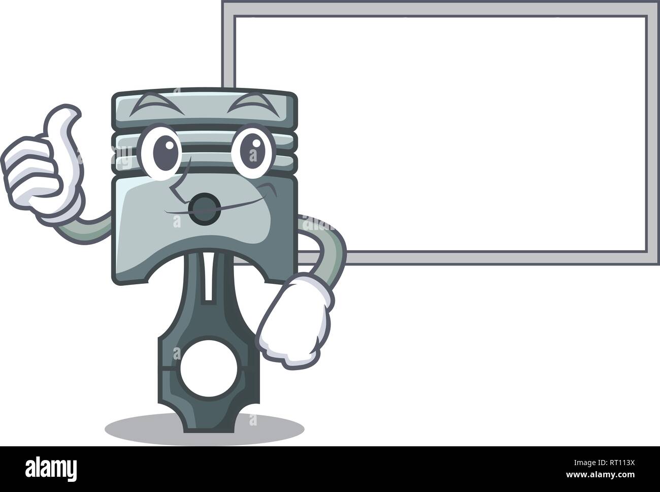 Thumbs up with board piston in the form of mascot Stock Vector Image ...