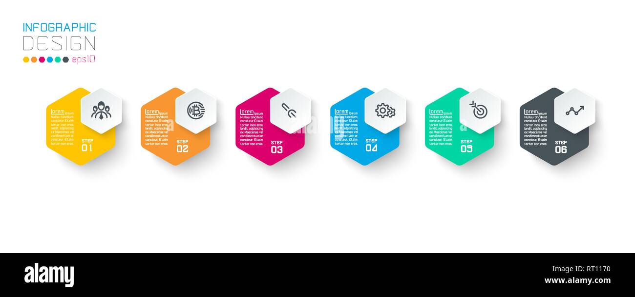 Hexagon flat infographic hi-res stock photography and images - Alamy
