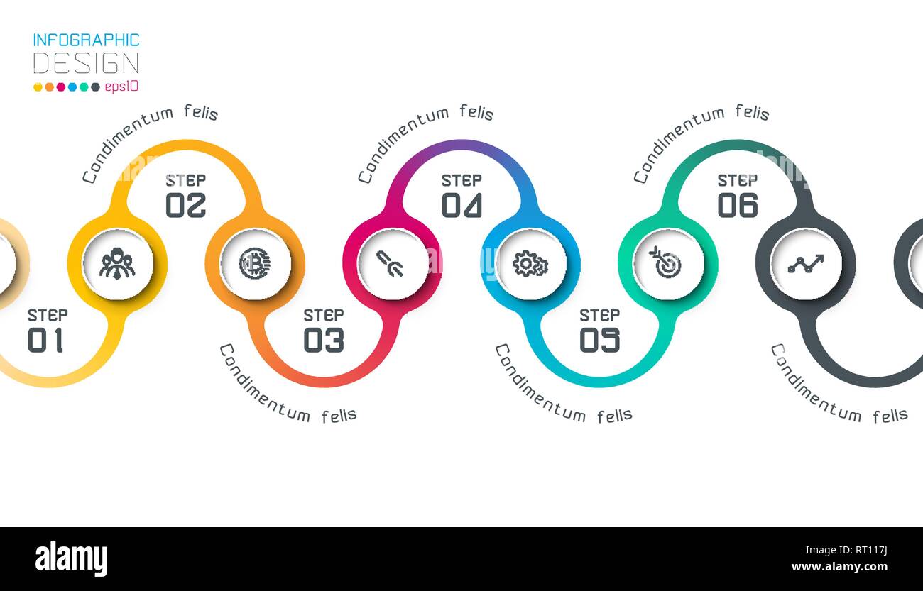 Circle label infographic with step by steps Stock Vector Image & Art ...