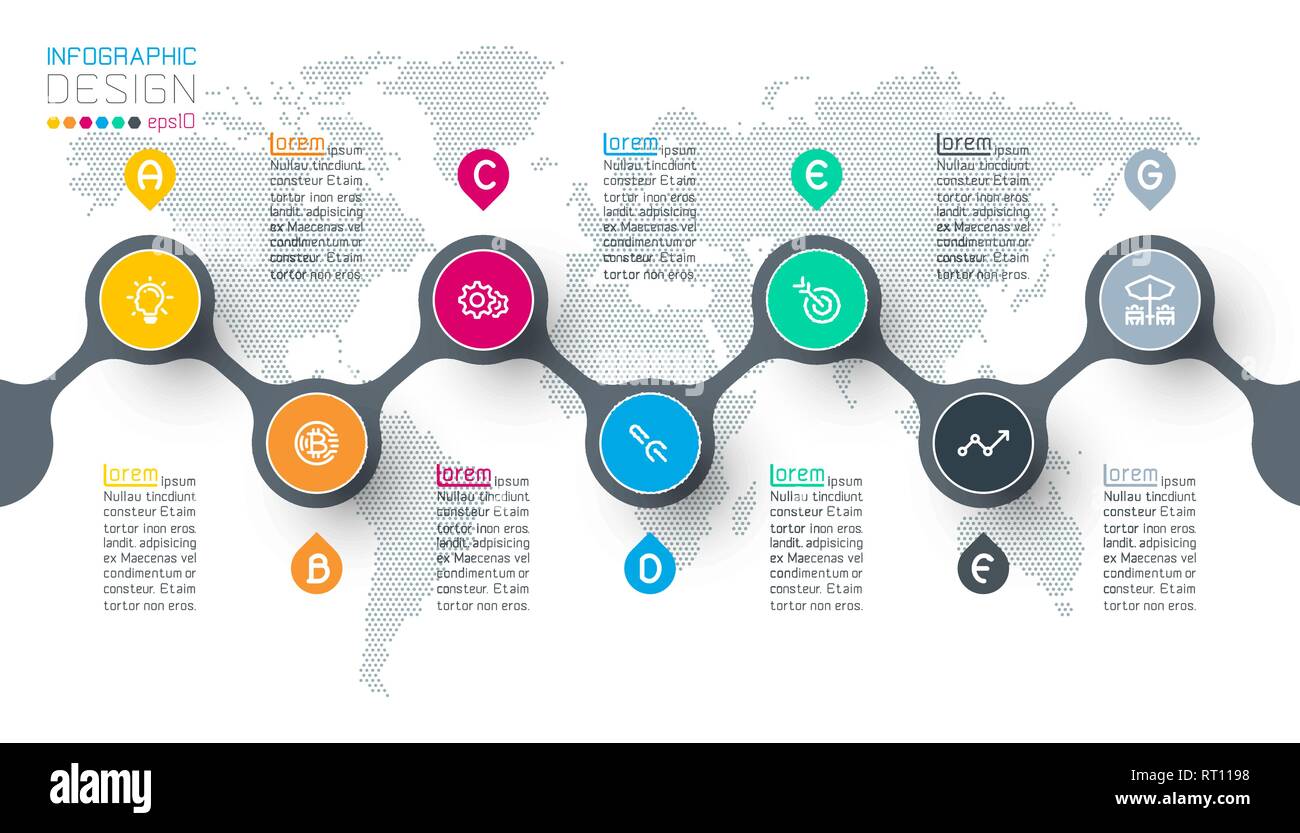 Circle label infographic with step by steps Stock Vector Image & Art ...