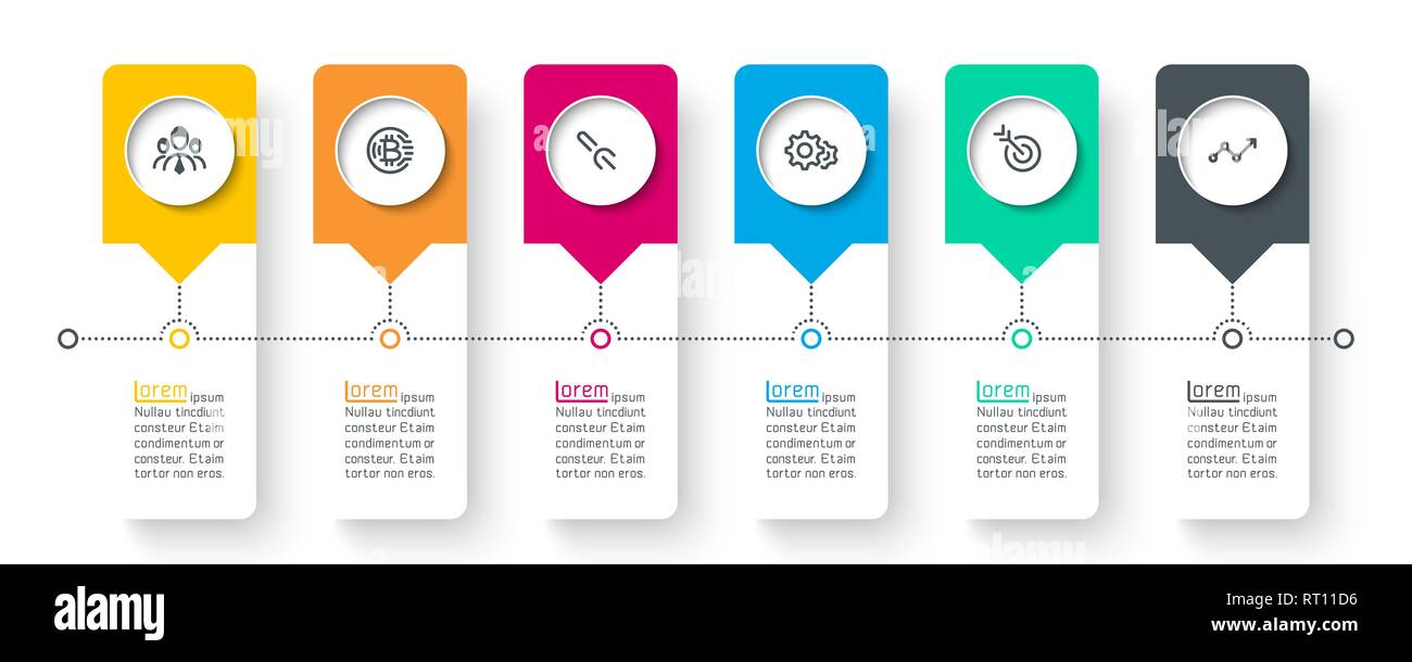 Infographic process steps six hi-res stock photography and images - Alamy