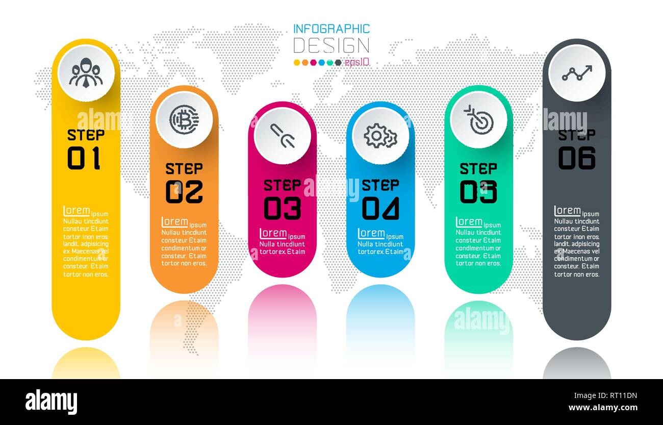 Business infographic with 6 steps Stock Vector Image & Art - Alamy