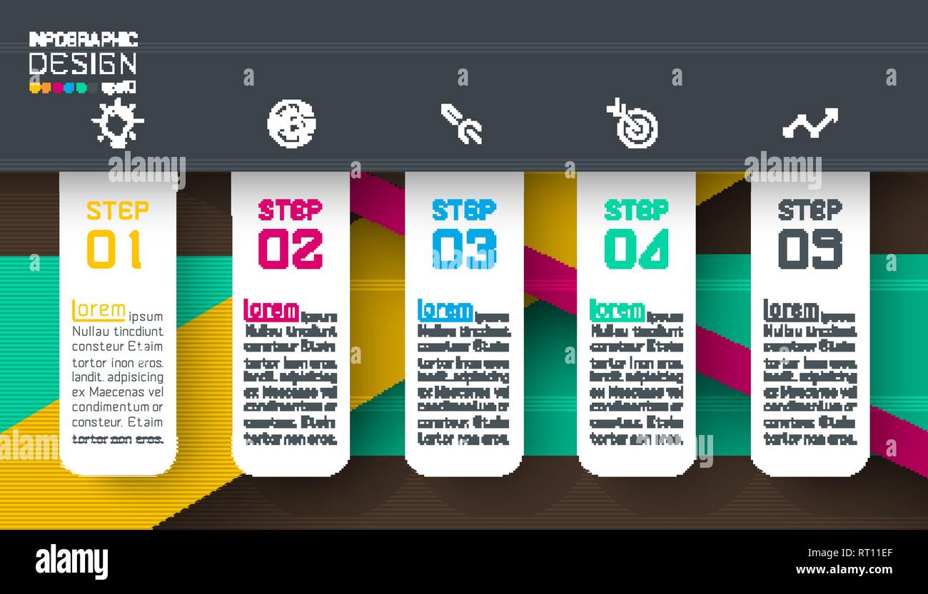 infographics on dark color layers abstract vector background Stock ...