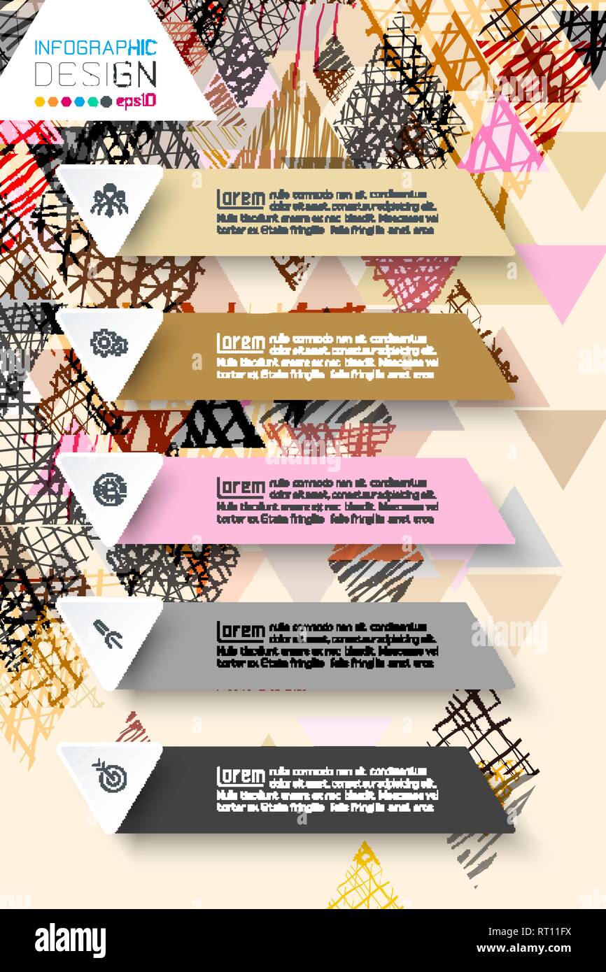 Infographics design on doodle abstract background in pastel tone Stock ...