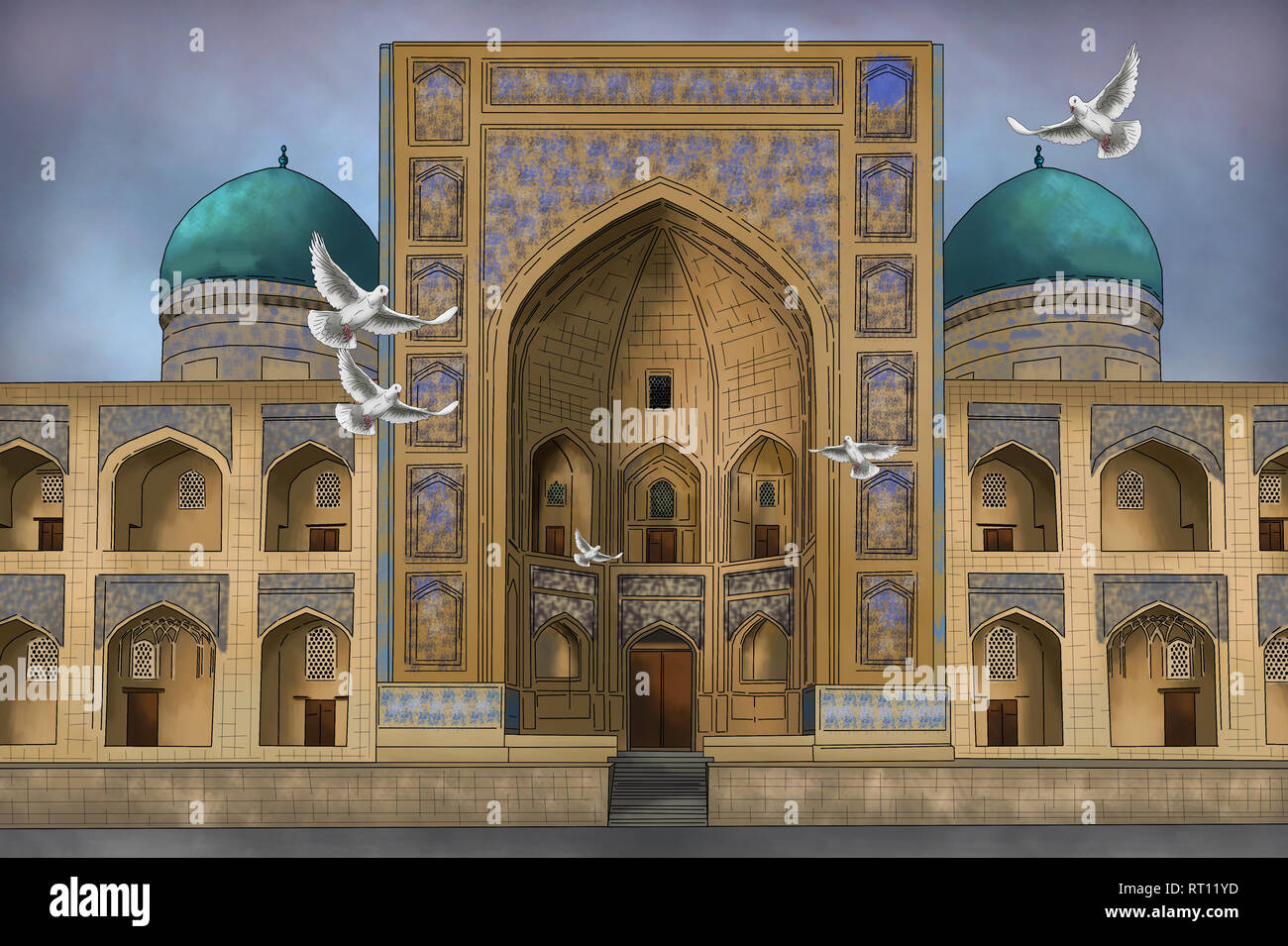 Ancient Building Mosque And Palace Stock Photo - Alamy