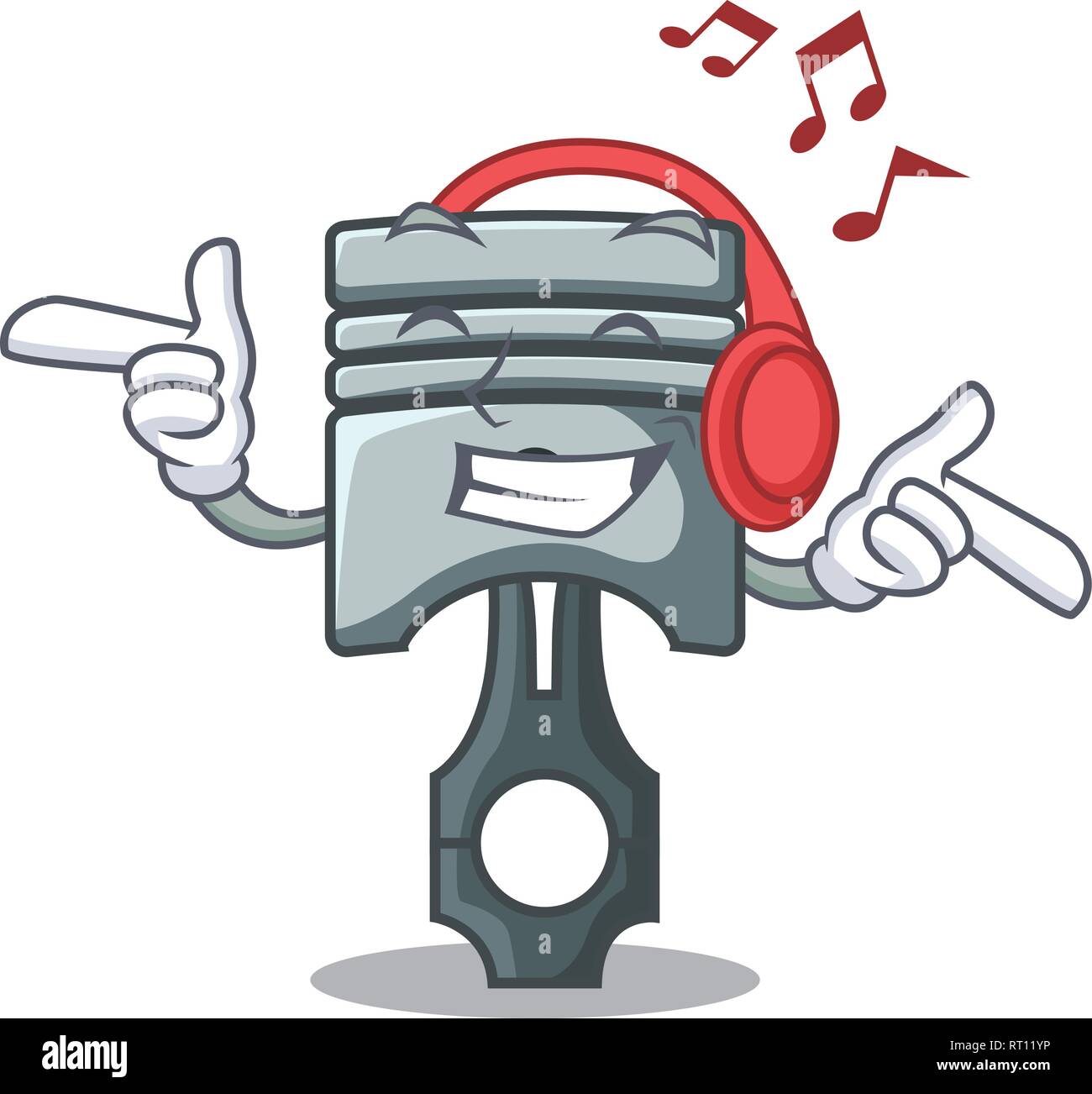 Listening music piston isolated in the cartoon shape Stock Vector Image ...