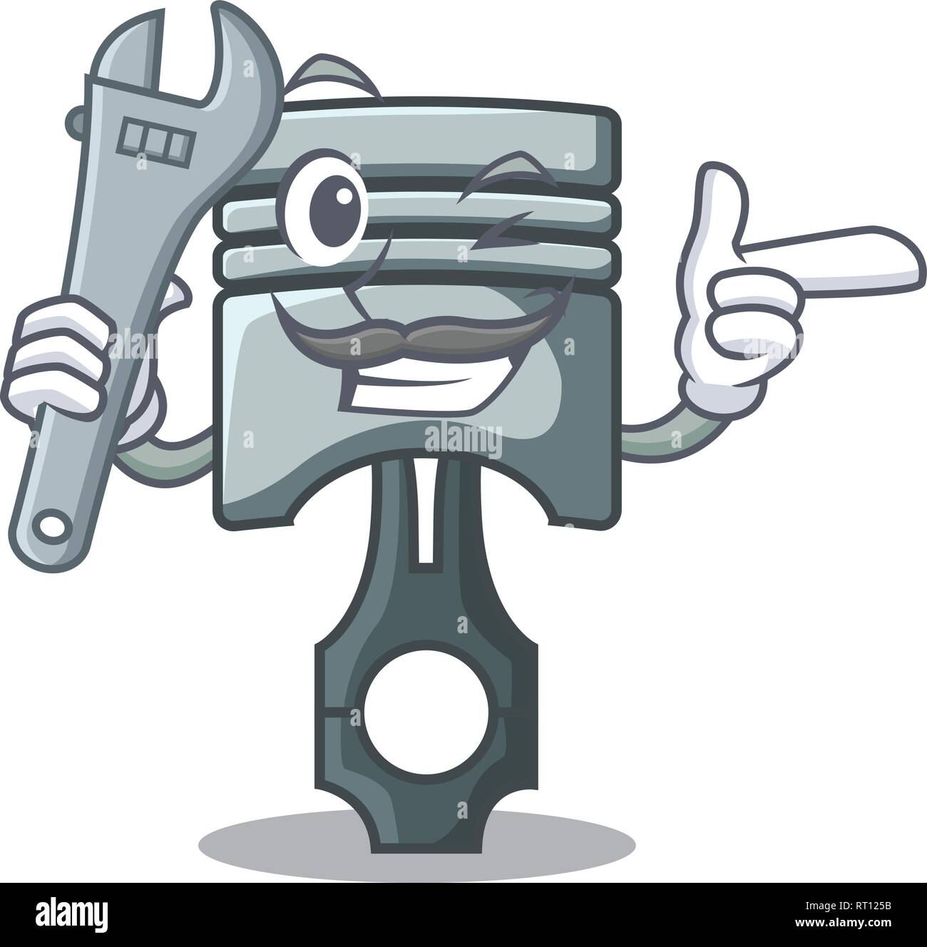 Mechanic miniature piston in the cartoon shape Stock Vector Image & Art ...