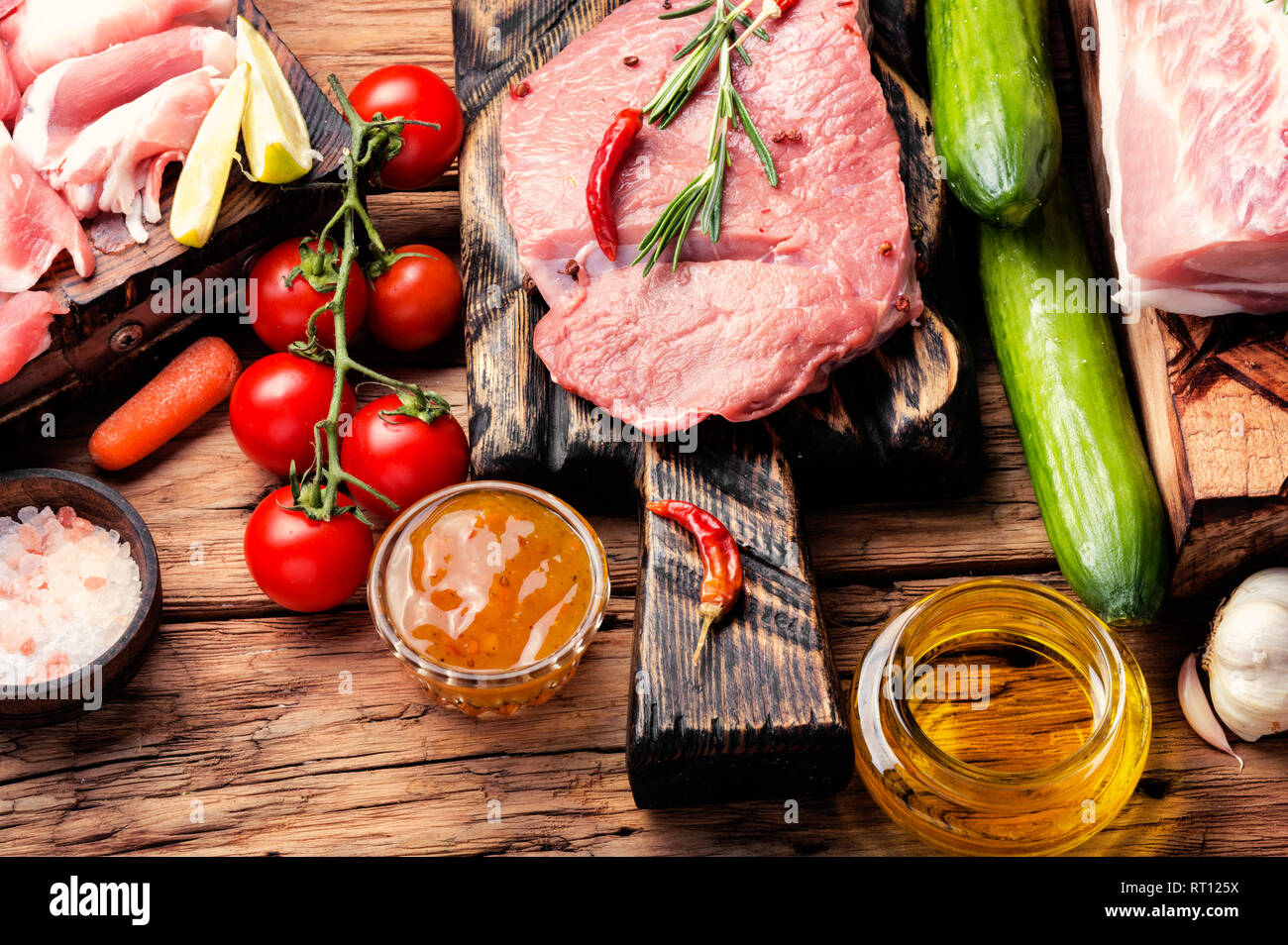 Different types meat fresh raw hi-res stock photography and images - Alamy