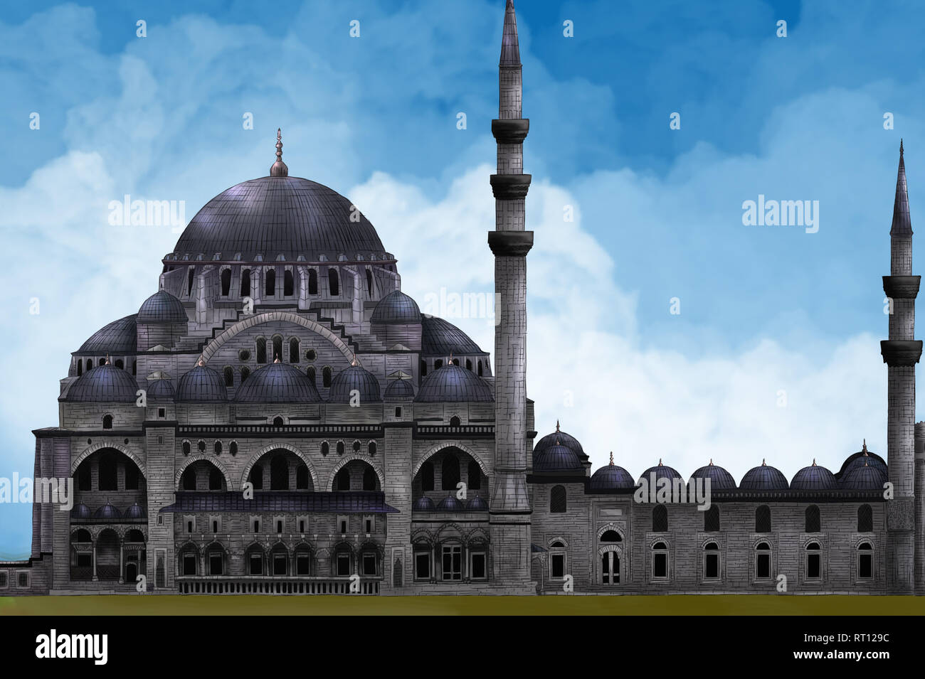 Ancient Building Mosque And Palace Stock Photo - Alamy