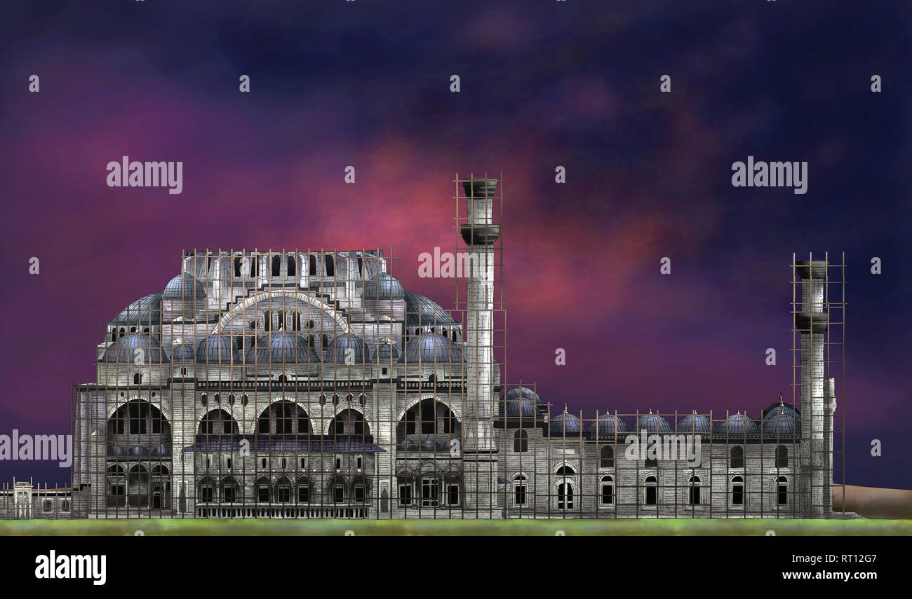 Ancient Building Mosque And Palace Stock Photo - Alamy