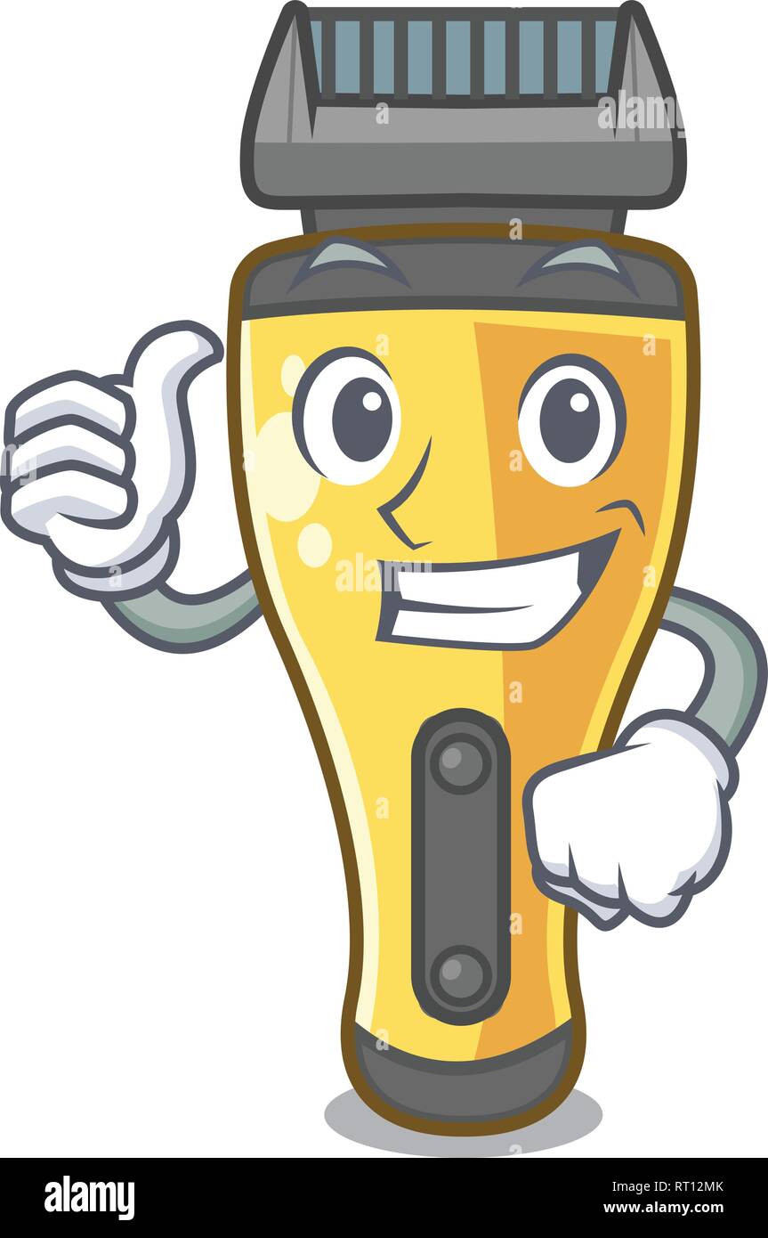 Thumbs up electric shaver above in cartoon table Stock Vector Image ...