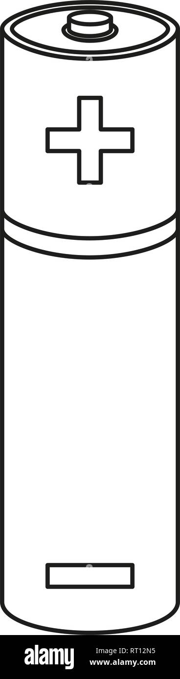 Line art black and white AA type battery Stock Vector Image & Art - Alamy