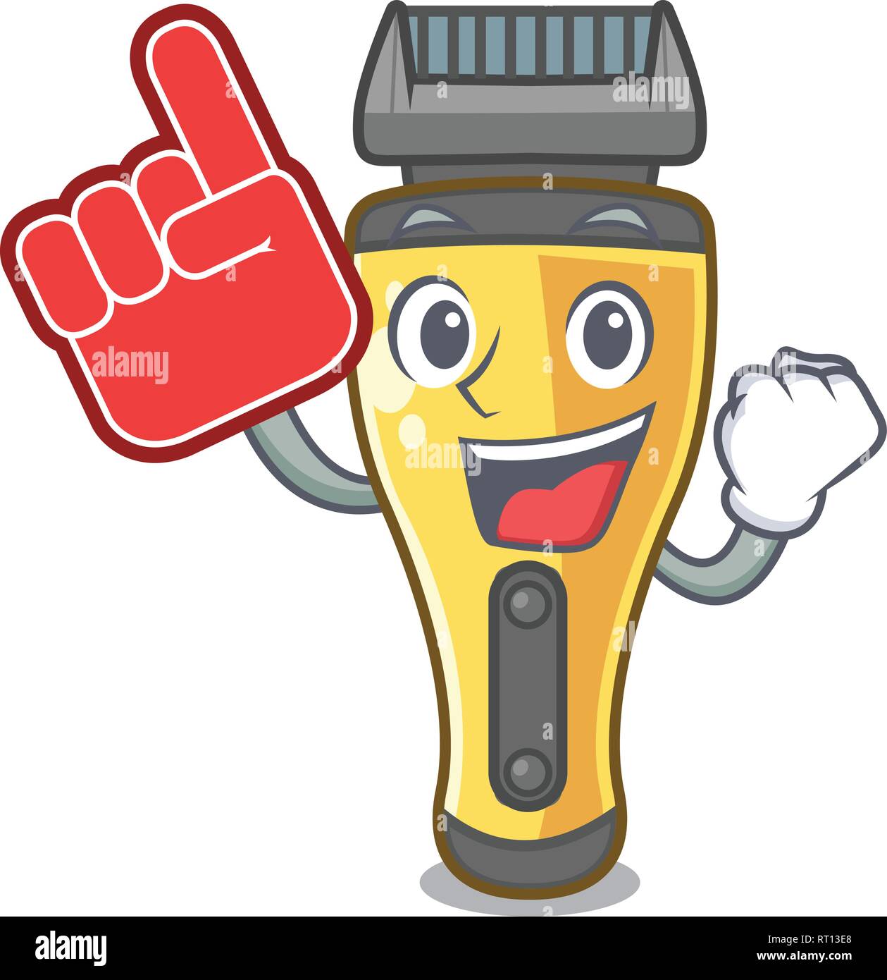 Foam finger electric shaver the shape funny cartoon Stock Vector Image ...