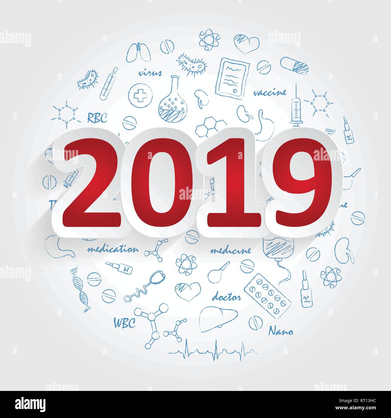 Creative design ideas concept, 2019 calendar cover, typographic vector ...