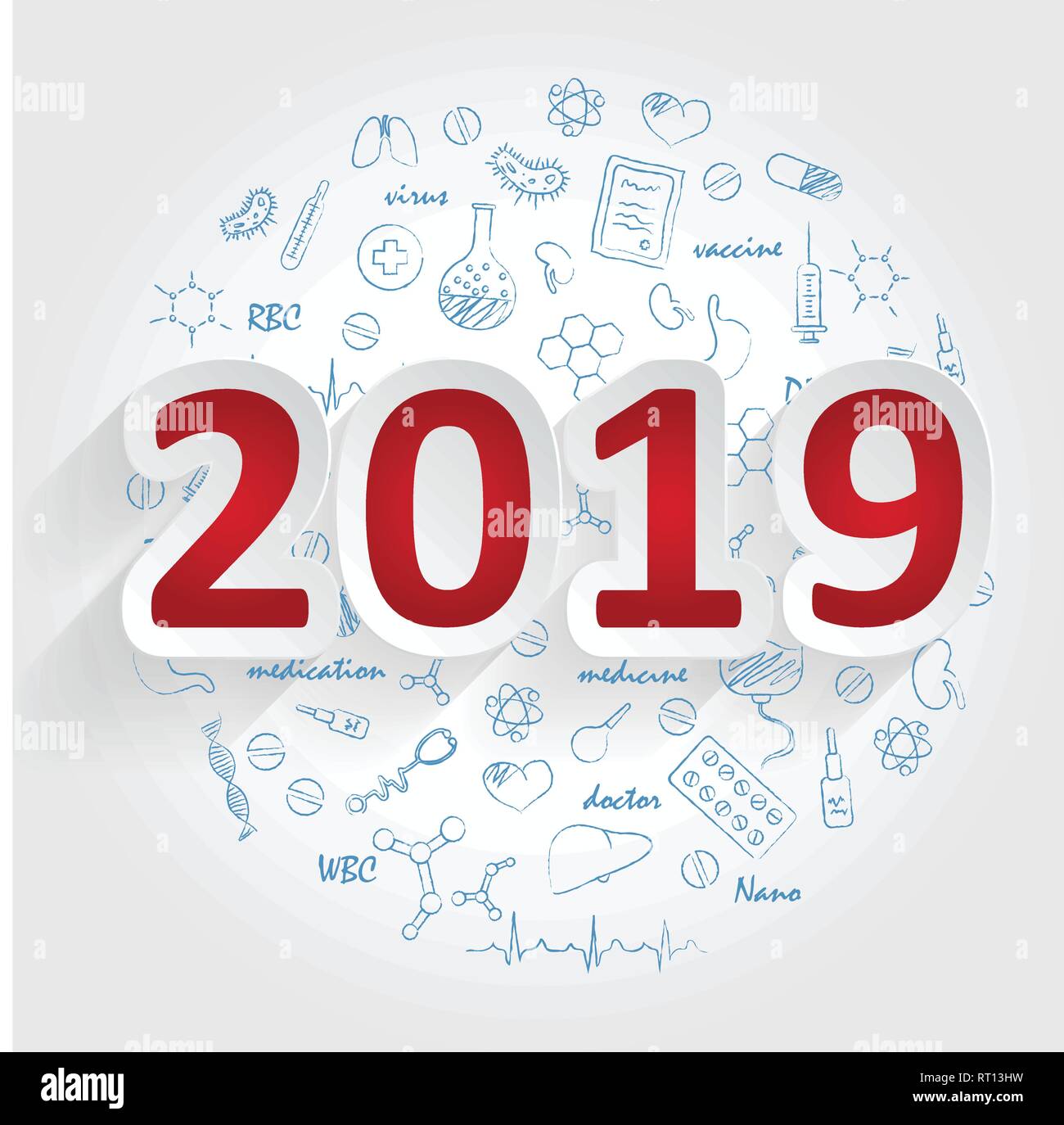 Creative design ideas concept, 2019 calendar cover, typographic vector ...