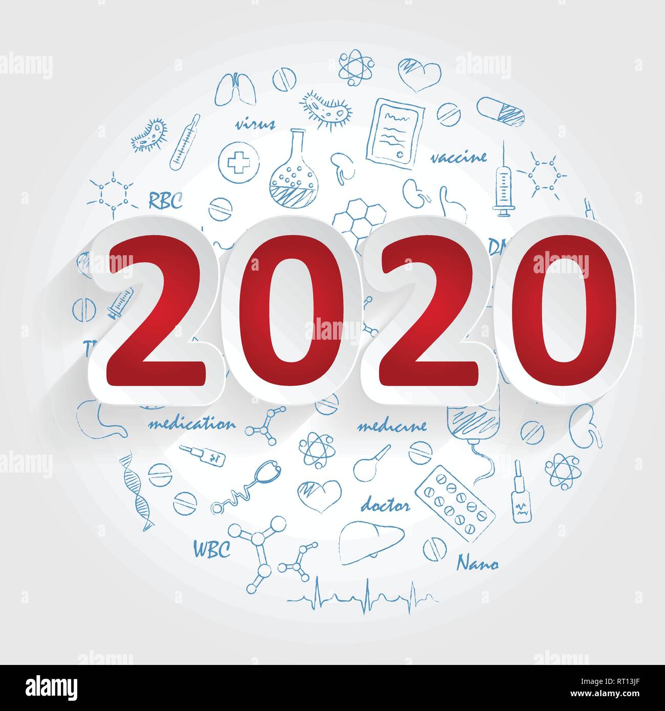 Creative design ideas concept, 2020 calendar cover, typographic vector ...