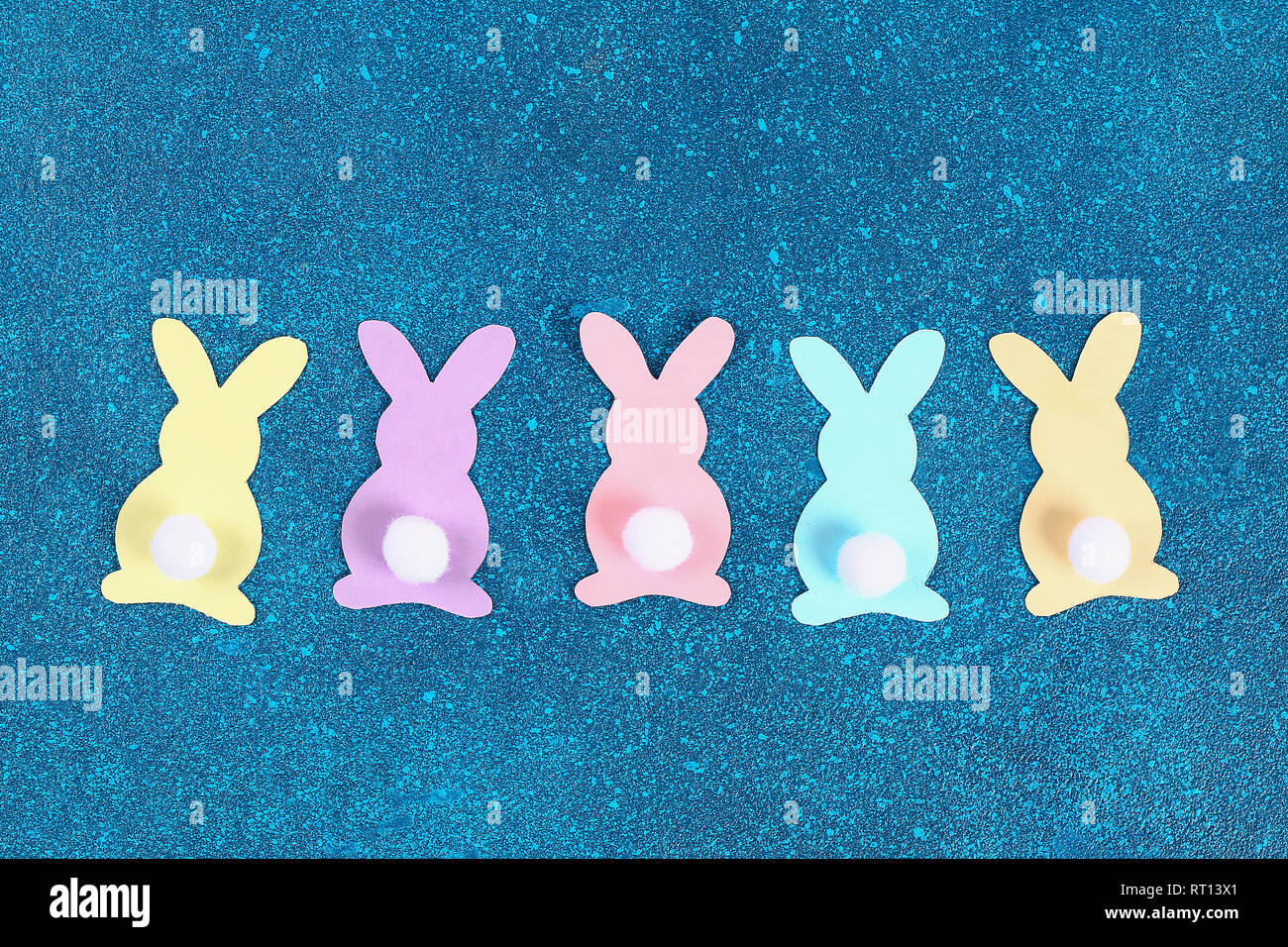 Diy Easter garland bunnies, flags with letters EASTER made of ...