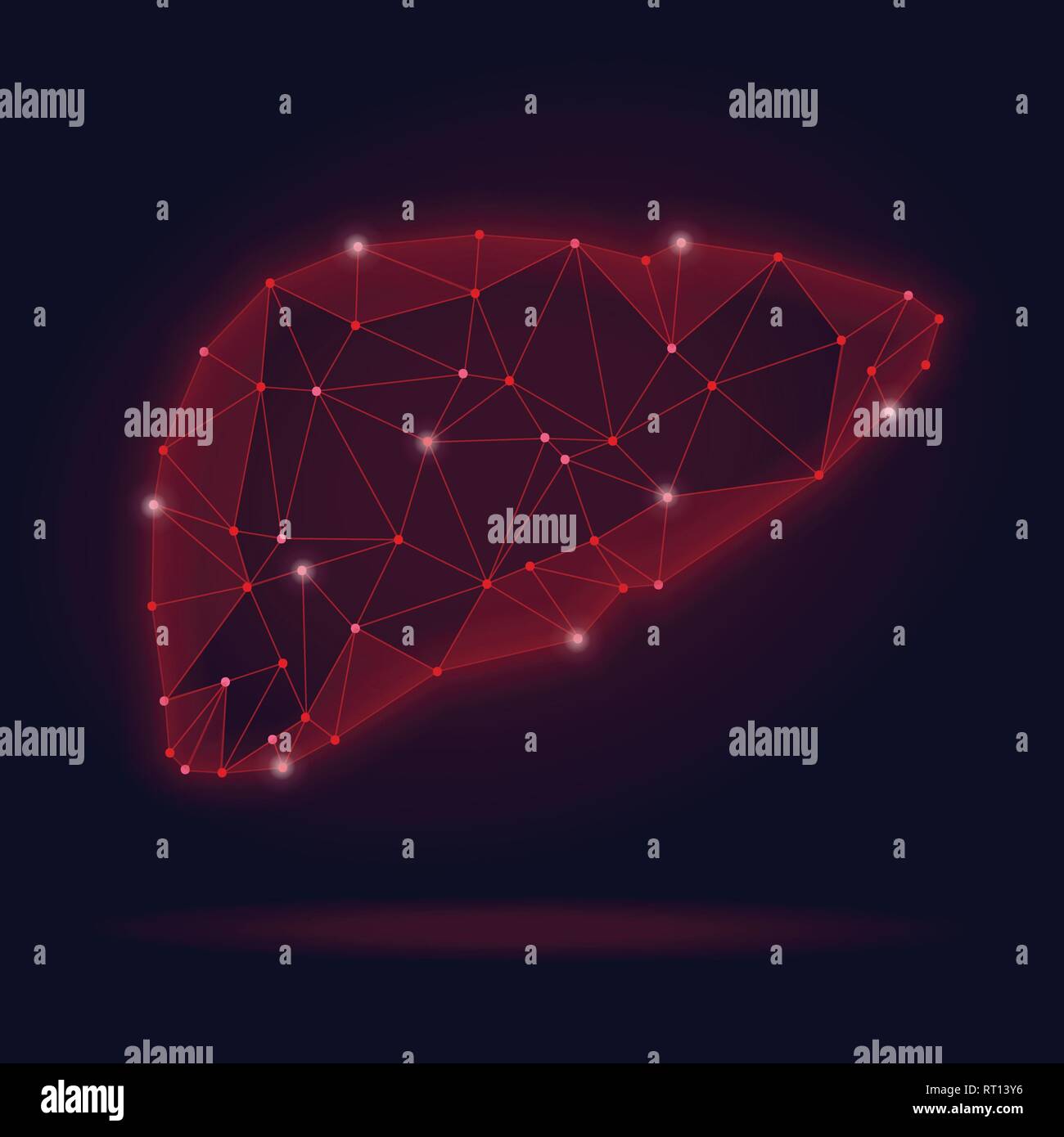 Abstract vector illustration of human liver on black background Stock ...