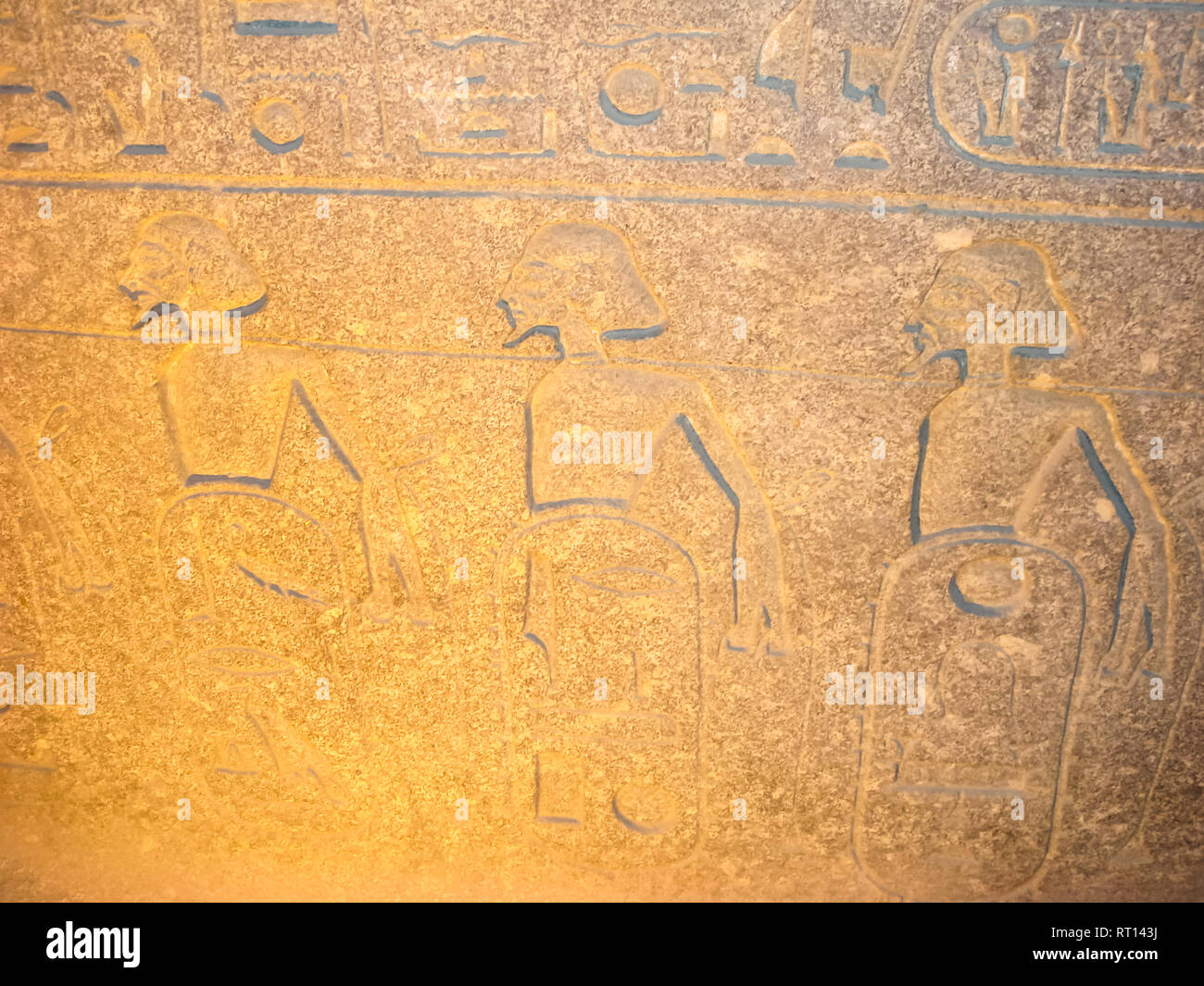 Luxor landmarks, ancient Egyptian buildings and statues, hieroglyphics ...