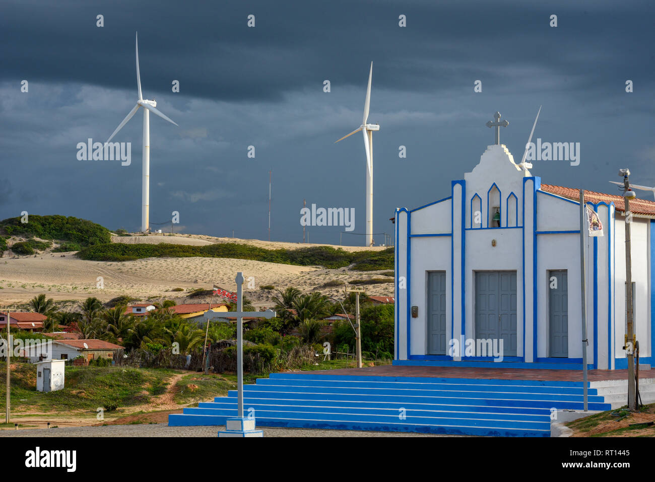Wind turbine church hi-res stock photography and images - Alamy