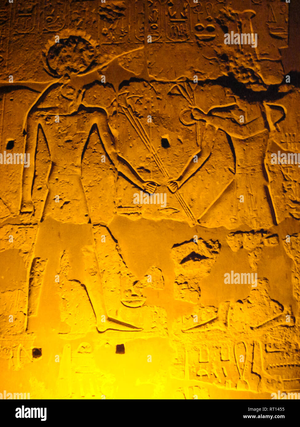 Luxor landmarks, ancient Egyptian buildings and statues, hieroglyphics ...