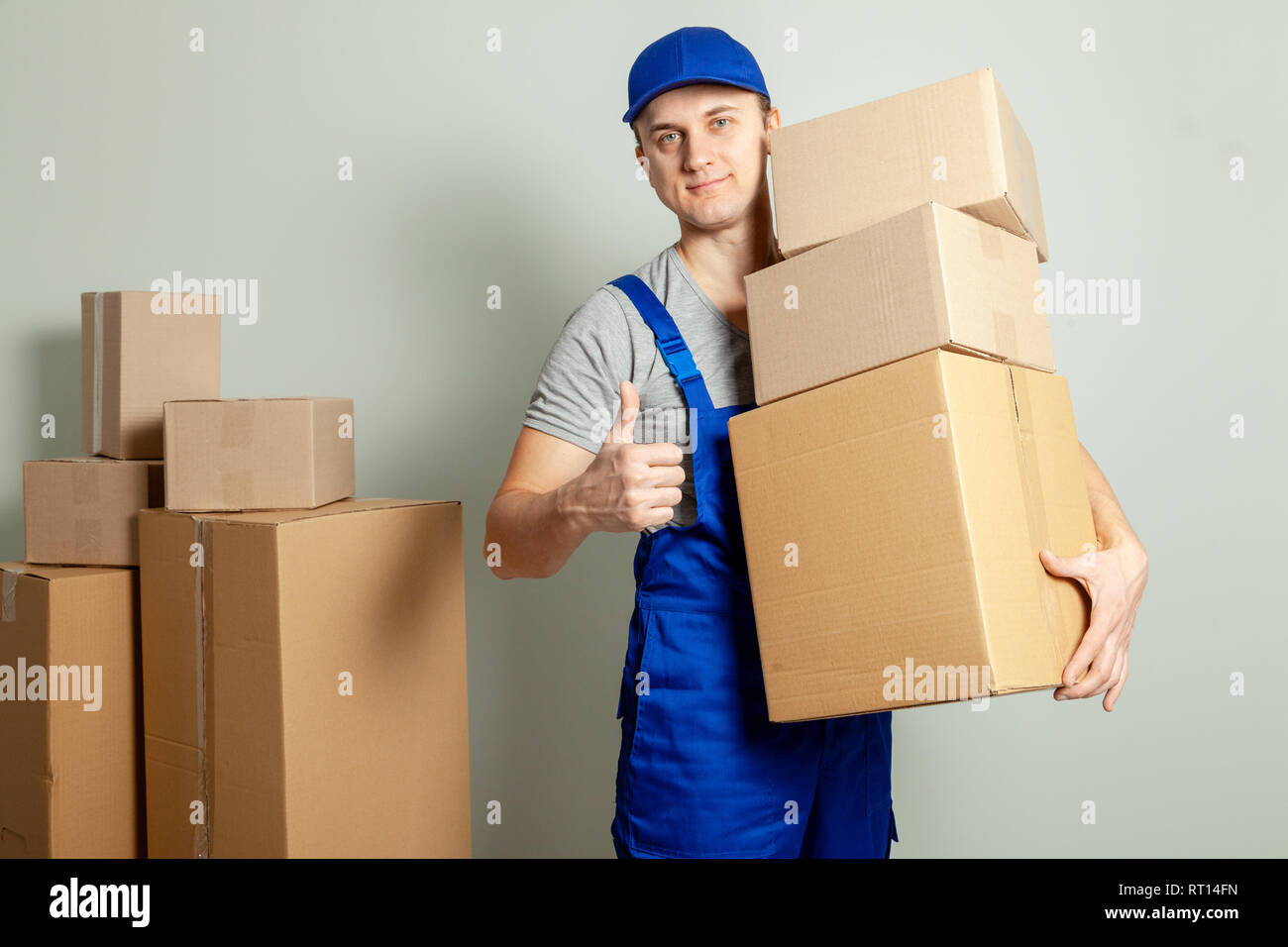 Day moving. Delivery of goods from shopping in the online store. The ...