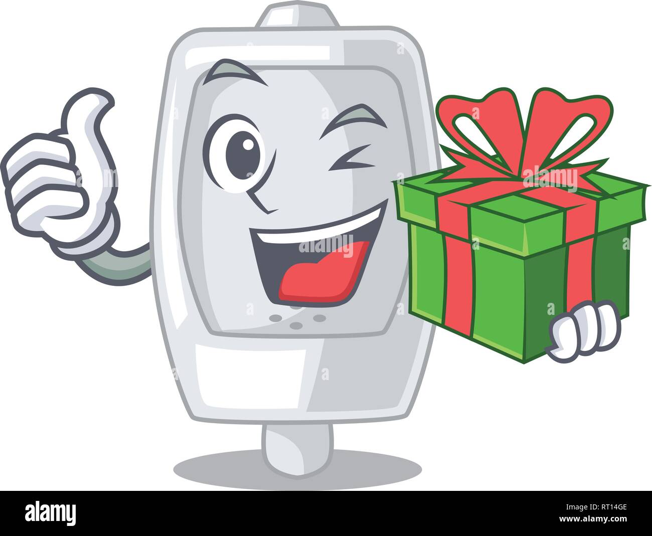 With gift urinal in the a cartoon bathroom Stock Vector Image & Art - Alamy
