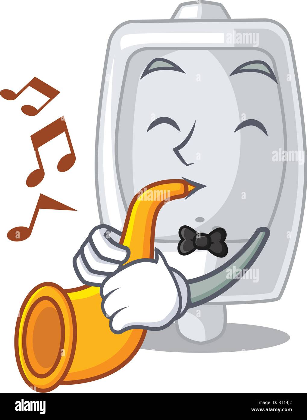 With trumpet urinal in the a cartoon bathroom Stock Vector Image & Art ...