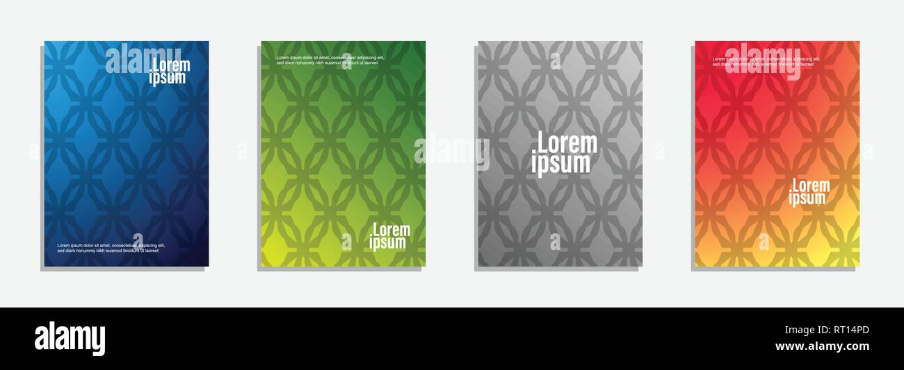 Colorful And Modern Cover Design. Set Of Geometric Pattern Background