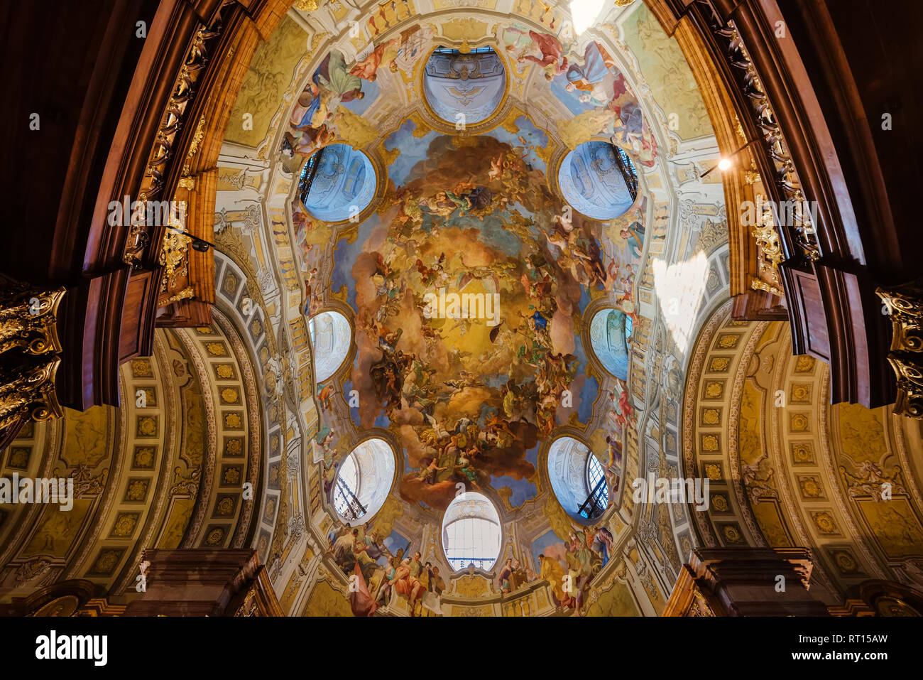 Vienna, Austria - December 24, 2017. Ceiling paintings in State Hall of ...