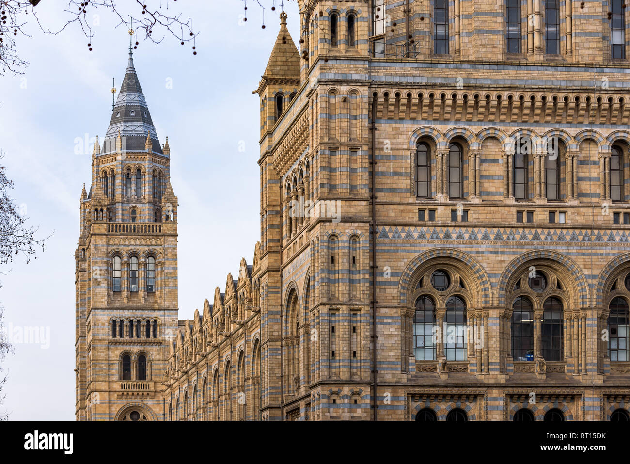 Exterior architectural detail of the Natural History Museum building ...