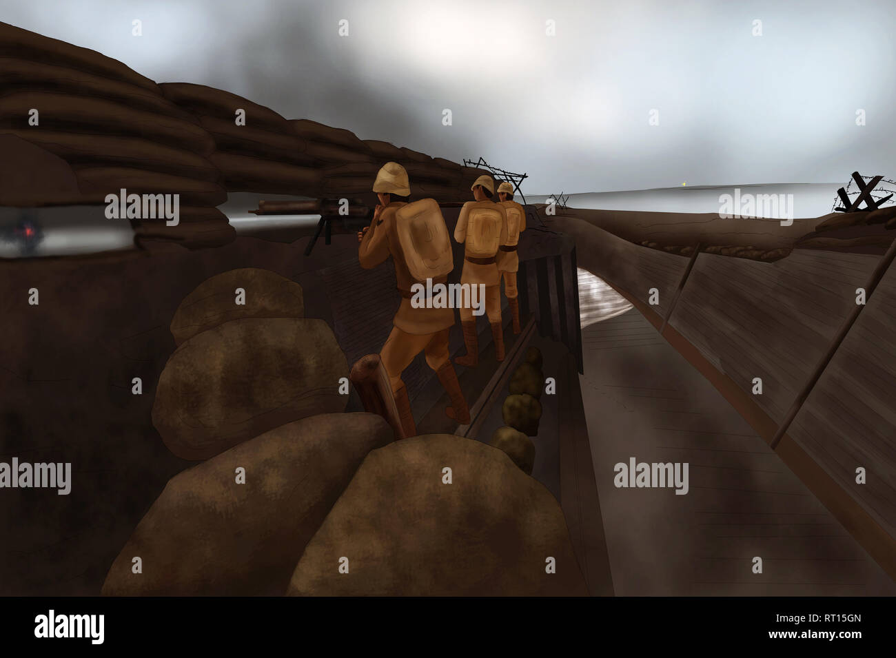 War Scene Battlefield Stock Photo - Alamy