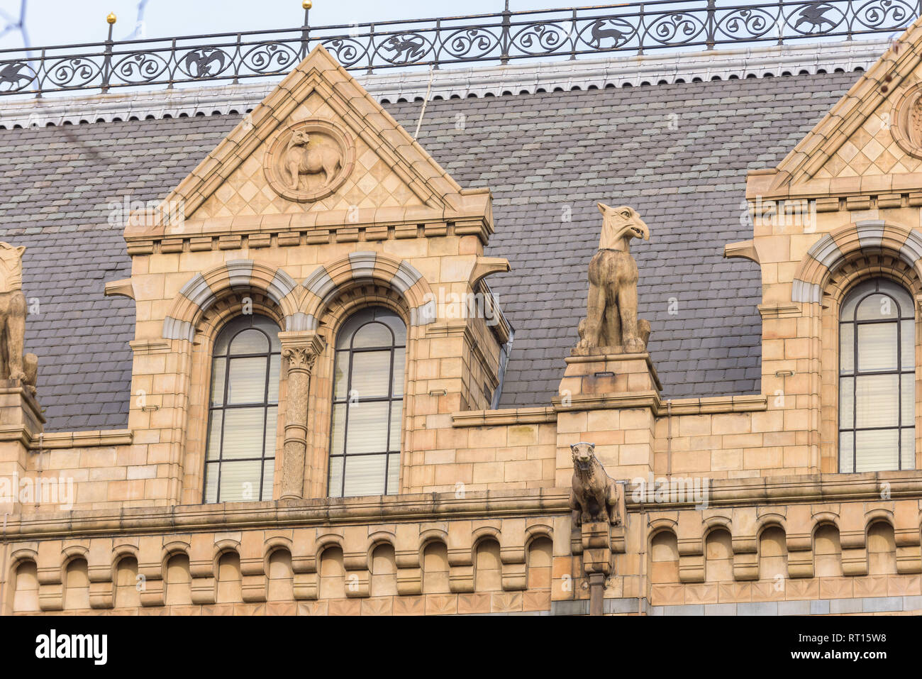 Exterior architectural detail of the Natural History Museum building ...