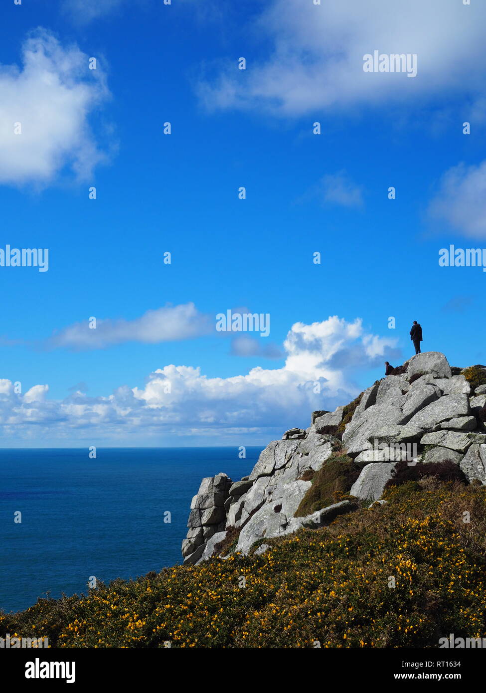 Commando Ridge, Bosigran, Penwith, Cornwall, England, UK Stock Photo ...