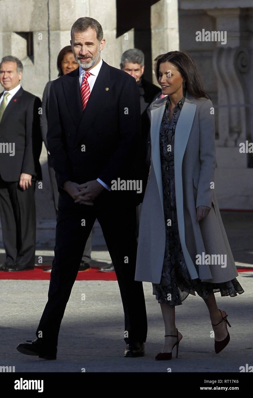 Madrid, Spain. 27th Feb 2019. Spanish King Felipe VI and Letizia Ortiz ...