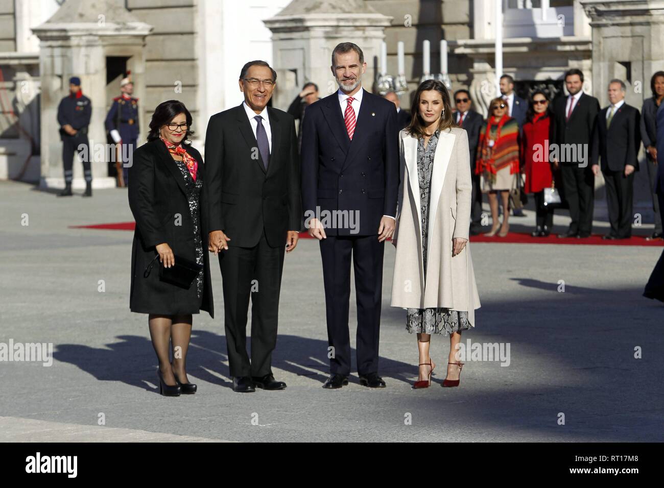 Madrid, Spain. 27th Feb 2019. Spanish King Felipe VI and Letizia Ortiz ...