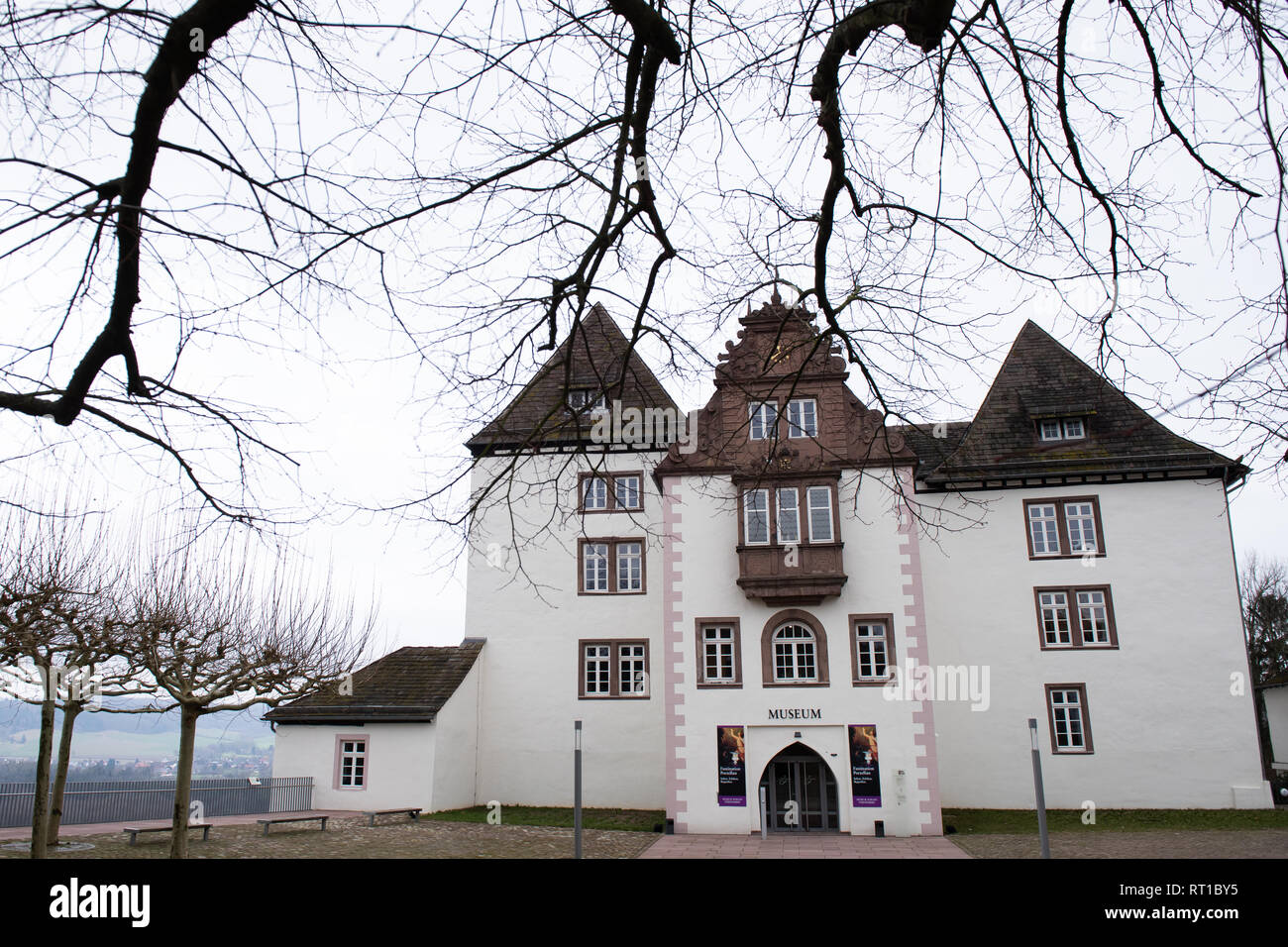 13 February 2019, Lower Saxony, Fürstenberg: Exterior view of the ...