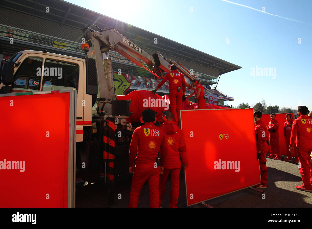 Montmelo, Barcelona - Spain. 27h February 2019.Sebastian Vettel's ...