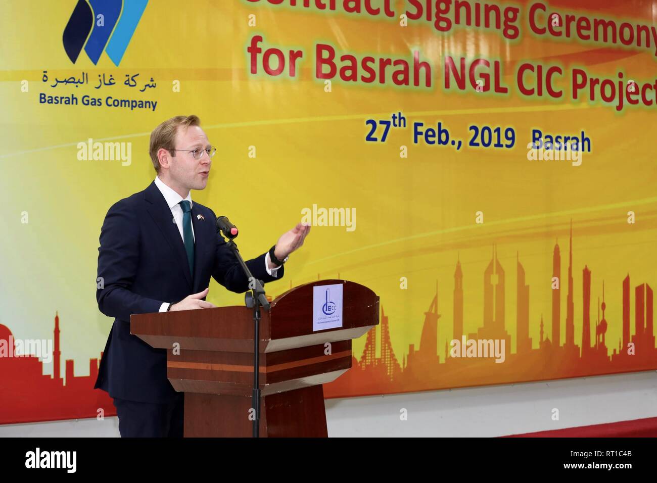 (190227) -- BASRA, Feb. 27, 2019 (Xinhua) -- Frits Klap, managing ...