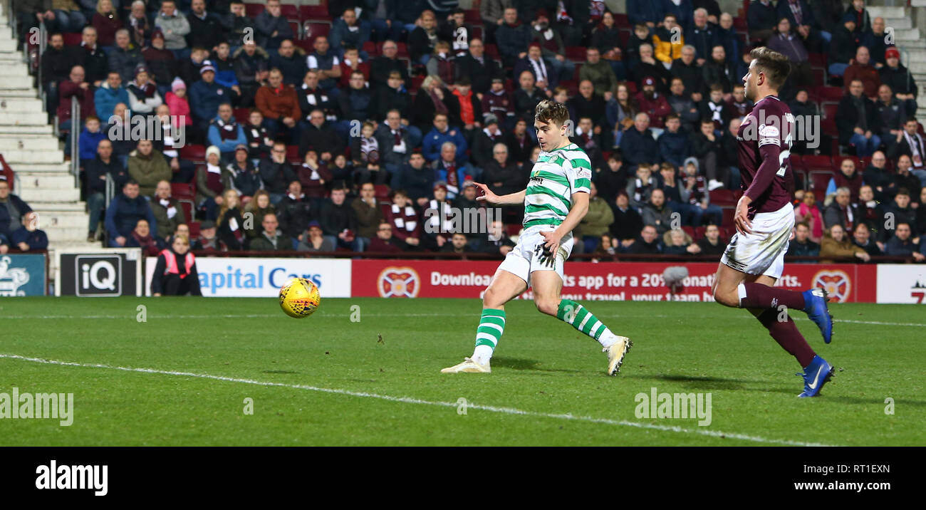 Tynecastle Park, Edinburgh, UK. 27th Feb, 2019. Ladbrokes Premiership ...