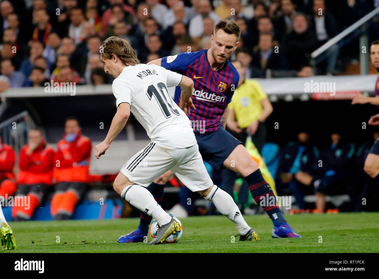 Madrid, Spain. 27th Feb, 2019. Luka Modric and Ivan Rakitic during Real ...