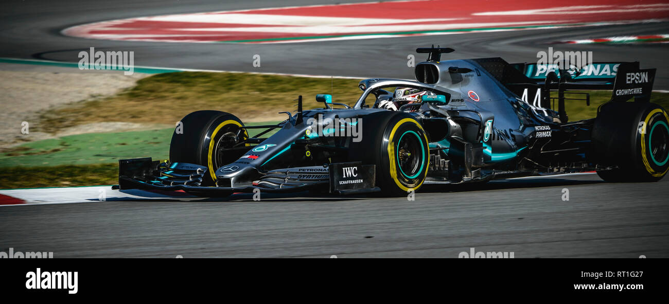 Barcelona, Spain. 27th Feb, 2019. LEWIS HAMILTON (GBR) from team ...