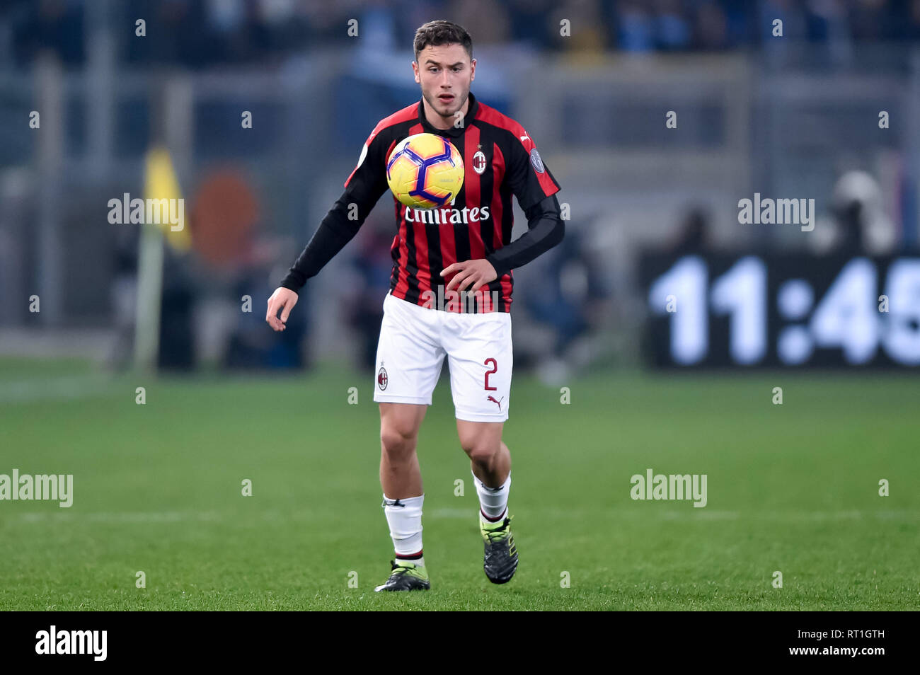 Davide Calabria of Milan during the Italian Tim Cup Semi-Final match ...