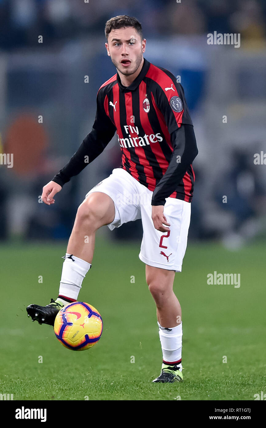 Davide Calabria of Milan during the Italian Tim Cup Semi-Final match ...
