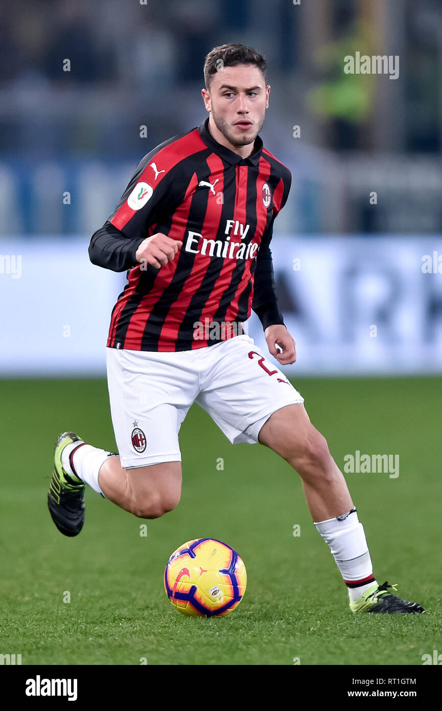 Davide Calabria of Milan during the Italian Tim Cup Semi-Final match ...